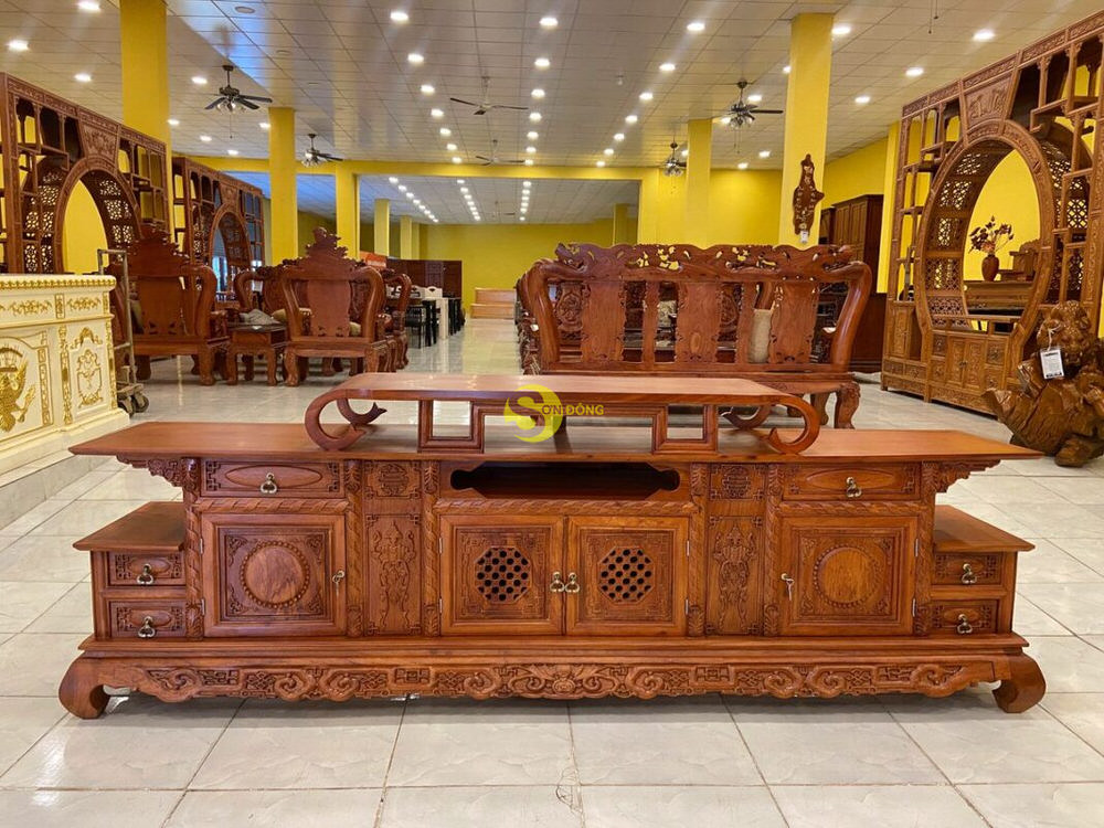 Tủ kệ tivi gỗ tự nhiên| Mẫu mới, giá xưởng 2023