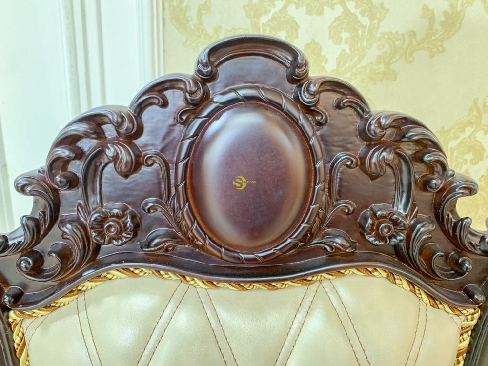 Bộ bàn ăn hoàng gia gõ đỏ Nam Phi sơn PU cổ điển BBA203 | Giá tốt tại xưởng